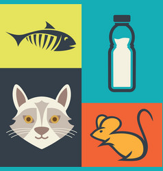 Cartoon cats with board or card Royalty Free Vector Image