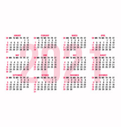 Calendar grid for 2021 year for business Vector Image