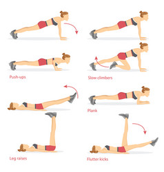 Set of cardio exercise for slim legs workout Vector Image