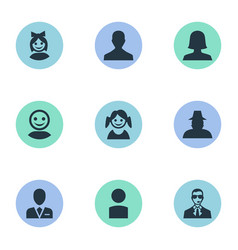 Set avatars in flat design positive avatars Vector Image