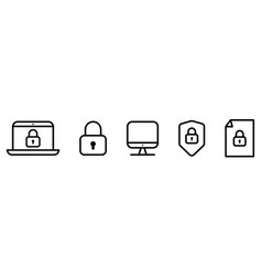 Device security icon set Royalty Free Vector Image