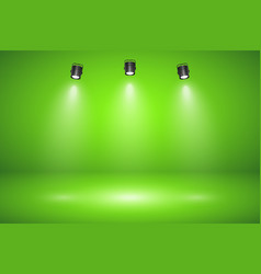 Studio room green lihjt background with lighting Vector Image