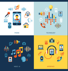 Voice user interface icon set Royalty Free Vector Image