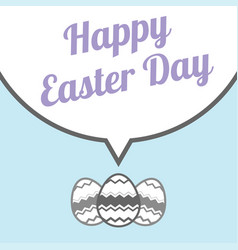 Happy Easter bubble speech with flowers Royalty Free Vector