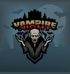 Vampire emblem on a dark background Royalty Free Vector