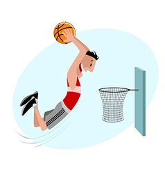 Energetic young man playing basketball Royalty Free Vector