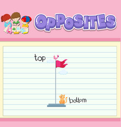 Opposite adjectives top and bottom Royalty Free Vector Image