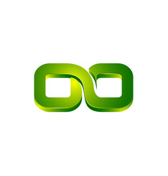Green infinity logo template infinity design Vector Image