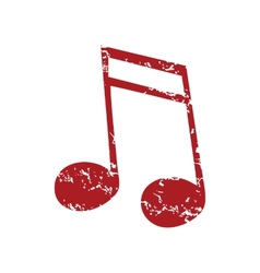 Red grunge musical note logo Royalty Free Vector Image