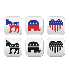 USA political parties symbols Royalty Free Vector Image