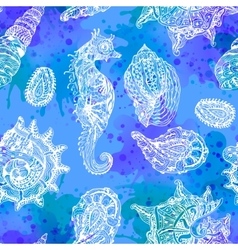 Seamless abstract hand-drawn pattern waves Vector Image