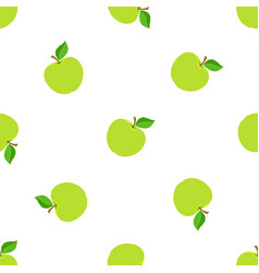 Sticker green apple with stem Royalty Free Vector Image