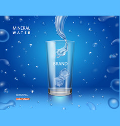 Pure mineral water ad plastic bottle with water Vector Image
