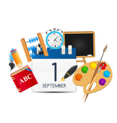 Calendar icon of 1 september Royalty Free Vector Image