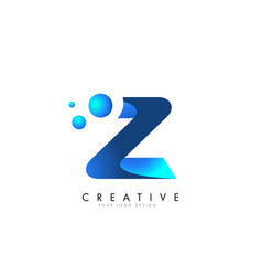 Z letter logo design with 3d and ribbon effect Vector Image