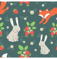 Cute rabbits seamless pattern Royalty Free Vector Image
