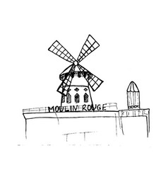Moulin rouge drawing Royalty Free Vector Image