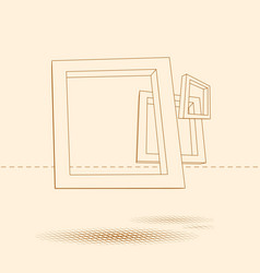 Three rectangular 3d frames blueprint Royalty Free Vector