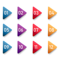 Pointing number on gradient bullet button icon Vector Image