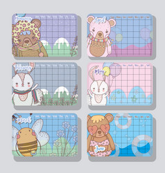 2020 calendar a3 size cute woodland animal minimal