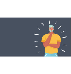 Man is thinking question mark Royalty Free Vector Image