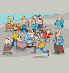 Walking people character strolling in the street Vector Image