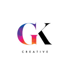 Gk letter design with creative cut and colorful Vector Image
