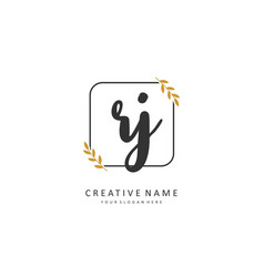 Rj initial letter handwriting and signature logo Vector Image