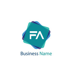 Initial letter fa logo template design Royalty Free Vector