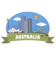 Australia travel destination poster with country Vector Image