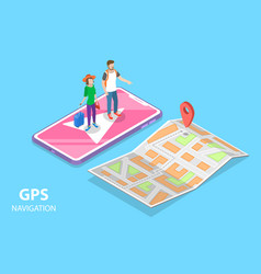 Global tracking system isometric flat Royalty Free Vector