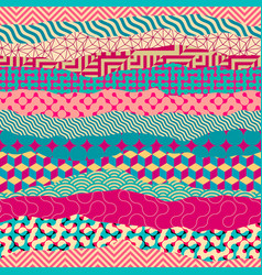 Pink plaid patchwork background Royalty Free Vector Image