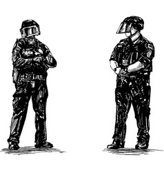 Drawing police in america Royalty Free Vector Image