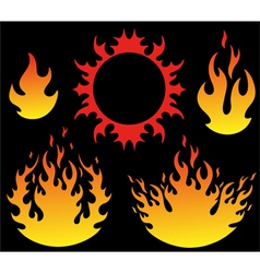 Set symbols of bright sun Royalty Free Vector Image