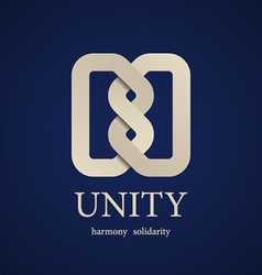 Unity knot symbol design template Royalty Free Vector Image