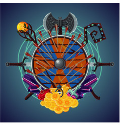 Set of magic items for computer fantasy game Vector Image