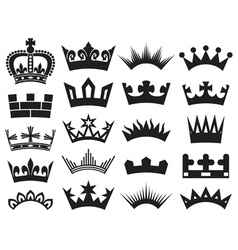 Crown collection Royalty Free Vector Image - VectorStock