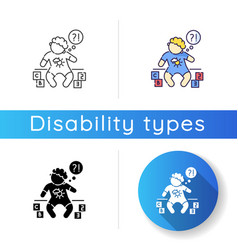 Bright-colored logo with symbol of autism Vector Image