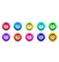 Pointing number on gradient bullet button icon Vector Image
