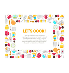 Lets cook together lettering poster Royalty Free Vector