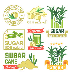 White sugar labels logo design cane and Royalty Free Vector