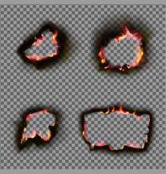 Paper burn hole flame edge effect burnt effect Vector Image