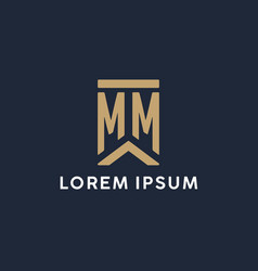 Mm initial wedding monogram logo Royalty Free Vector Image