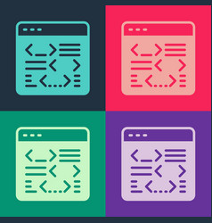 Pop art software web developer programming code Vector Image