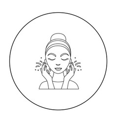 Face washing icon in outline style isolated on Vector Image