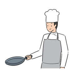 Chef cooking food in kitchen Royalty Free Vector Image