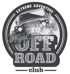 Off-road car logo safari suv expedition Royalty Free Vector