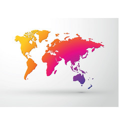 White world map blank with 3d shadow Royalty Free Vector