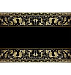 Floral border with gilded elements Royalty Free Vector Image