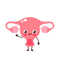 Cute healthy strong smiling happy uterus Vector Image
